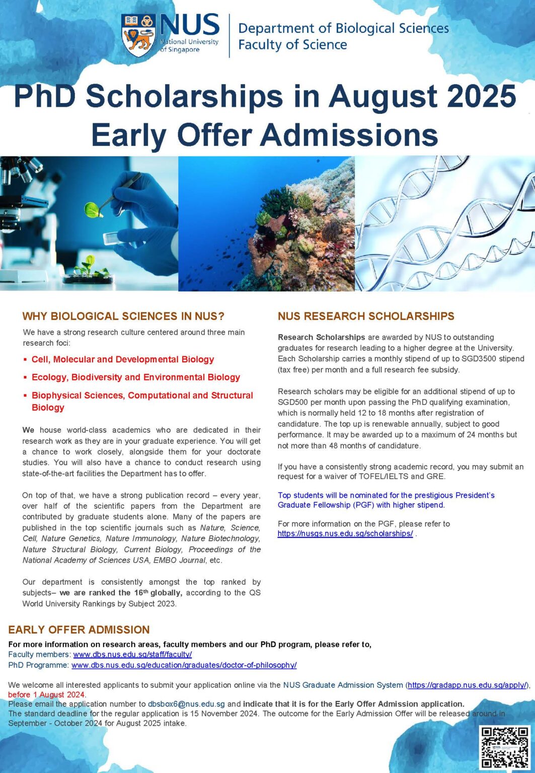 Doctor of Philosophy - NUS Biological Sciences | NUS Biological Sciences