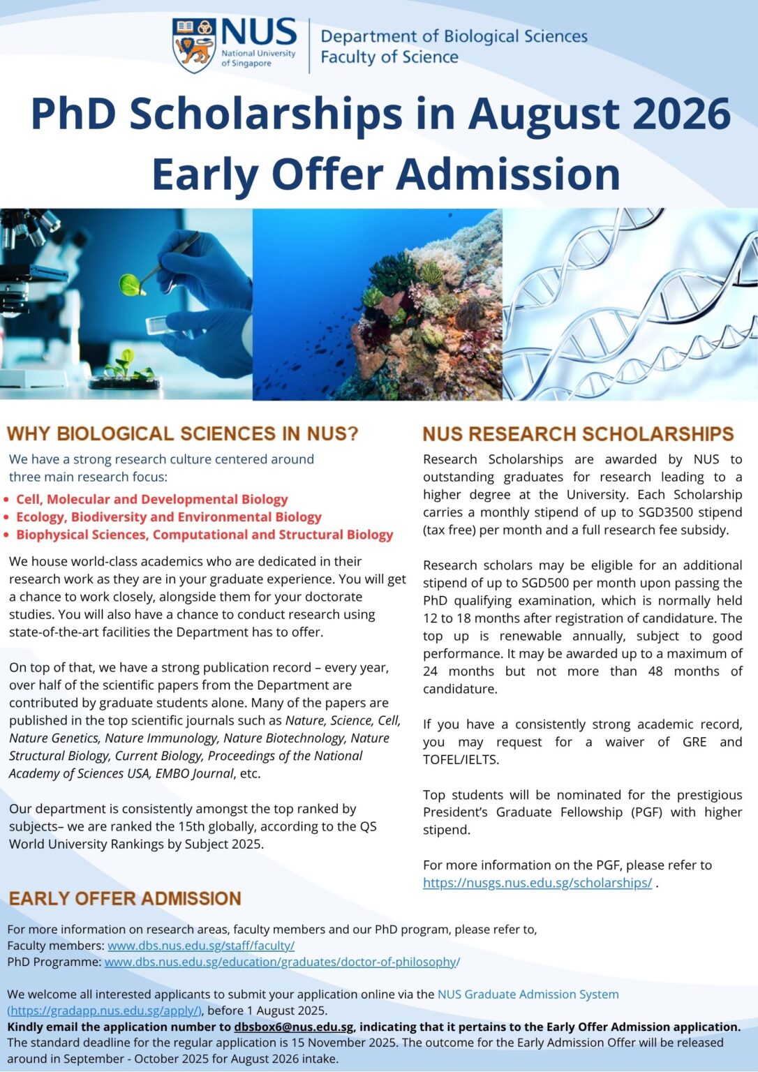 Doctor of Philosophy - NUS Biological Sciences | NUS Biological Sciences